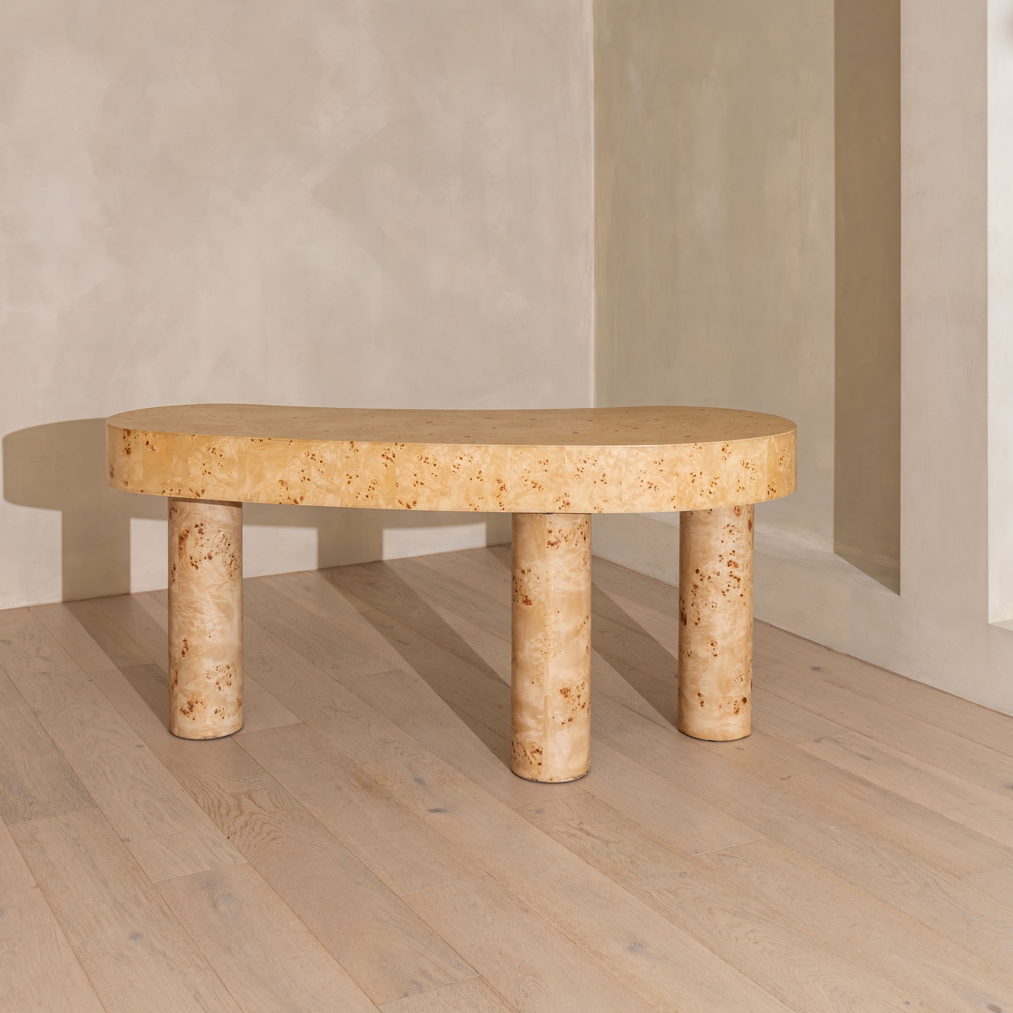 Chadstone Desk | 165cm Wide, Light Burl – Burbeck At Home