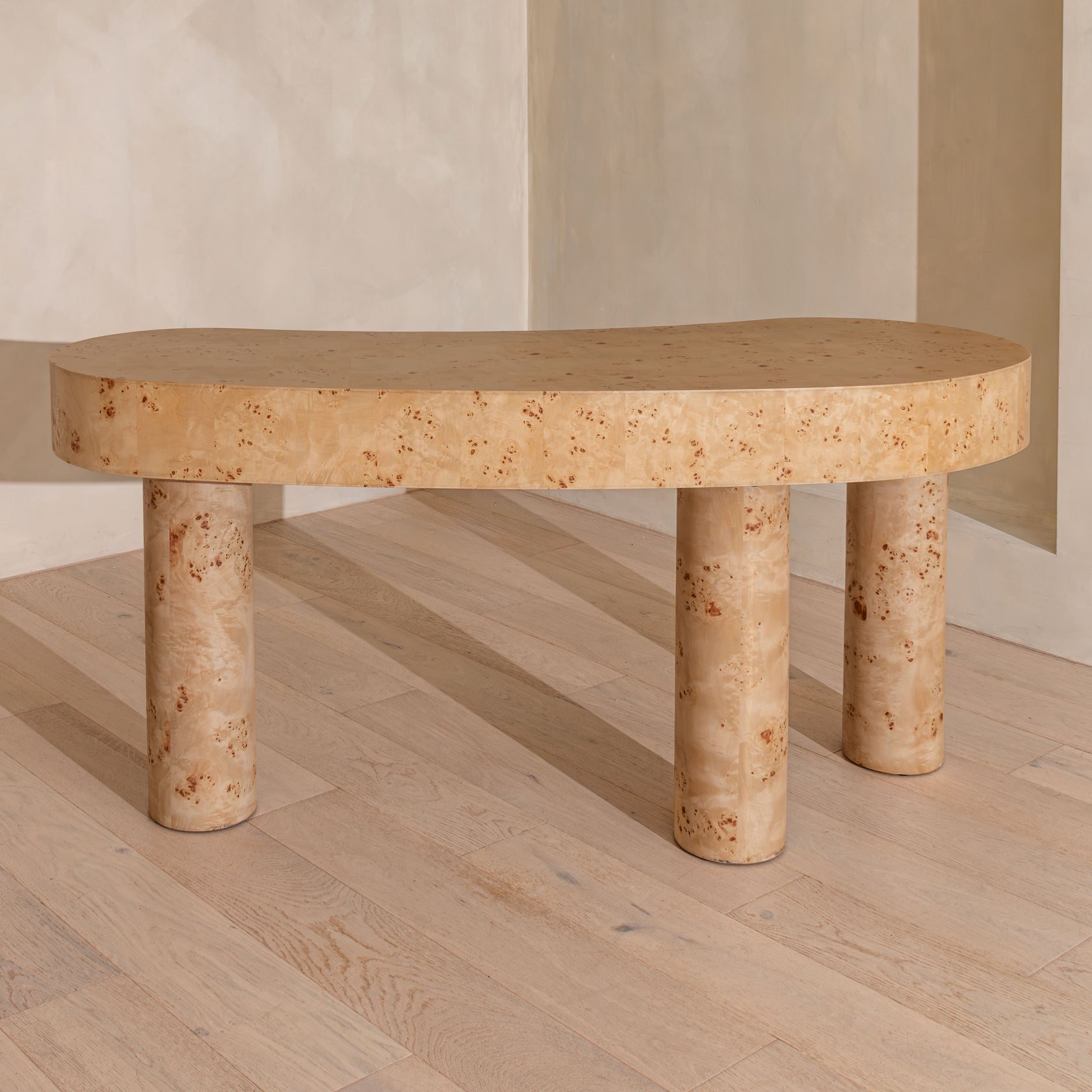 Chadstone Desk | 165cm Wide, Light Burl – Burbeck At Home