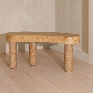 Chadstone Desk | 165cm Wide, Light Burl – Burbeck At Home