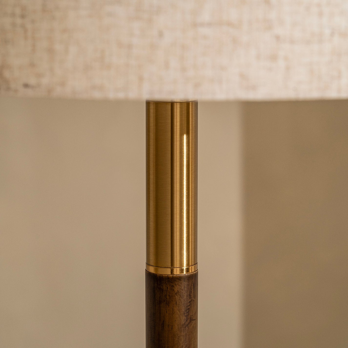 Chester | Walnut & Brass Floor Lamp – Burbeck At Home