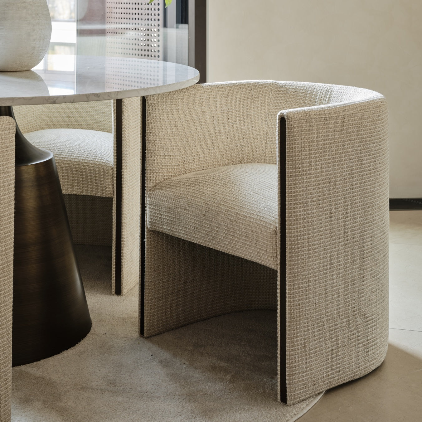Alhambra Dining Chair | Cotton & Bronze Insert – Burbeck At Home